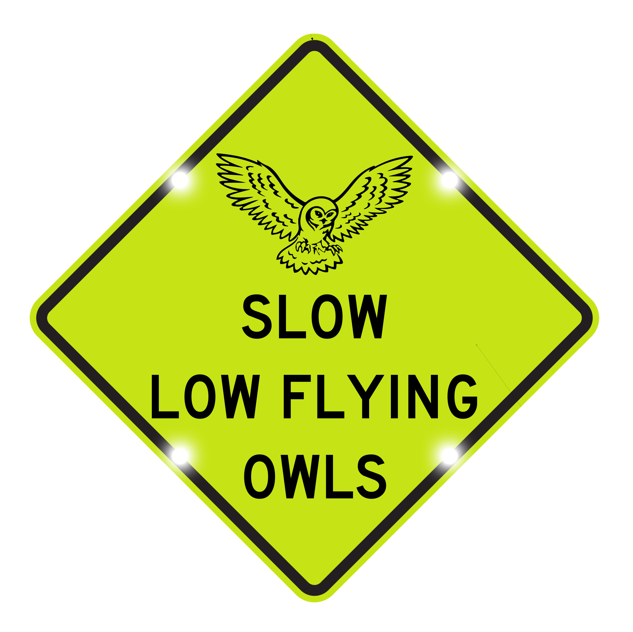 Custom Flashing Low Flying Owls Warning Sign in Sanibel, Florida